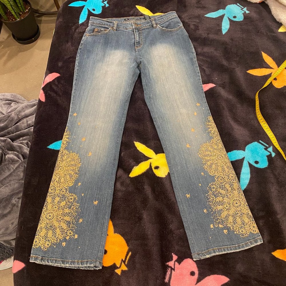 Dkny Jeans With Gold Designs So Low Lita - Gem